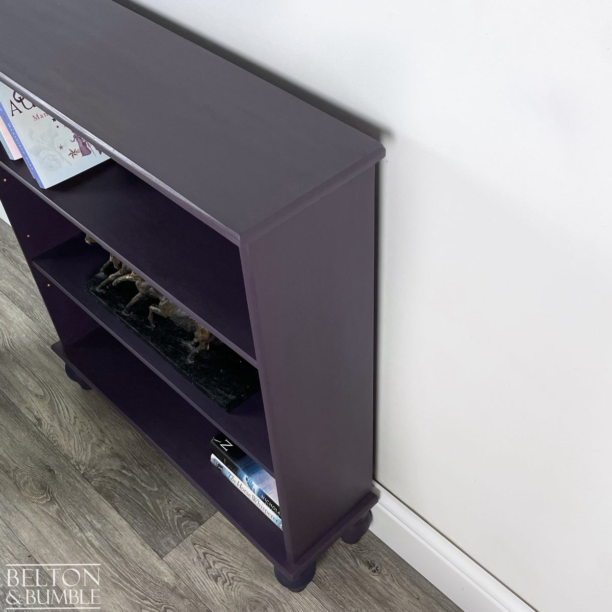 Pine Bookcase in Dark Purple – Belton & Bumble
