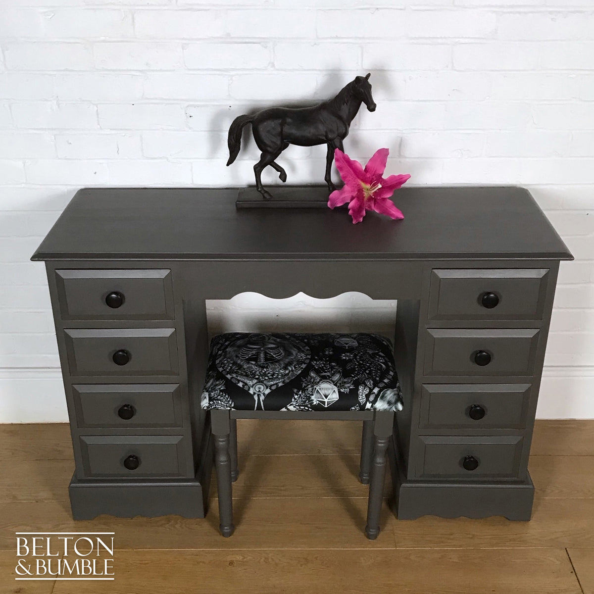 Dark Grey Dressing Table and Stool – Belton & Bumble